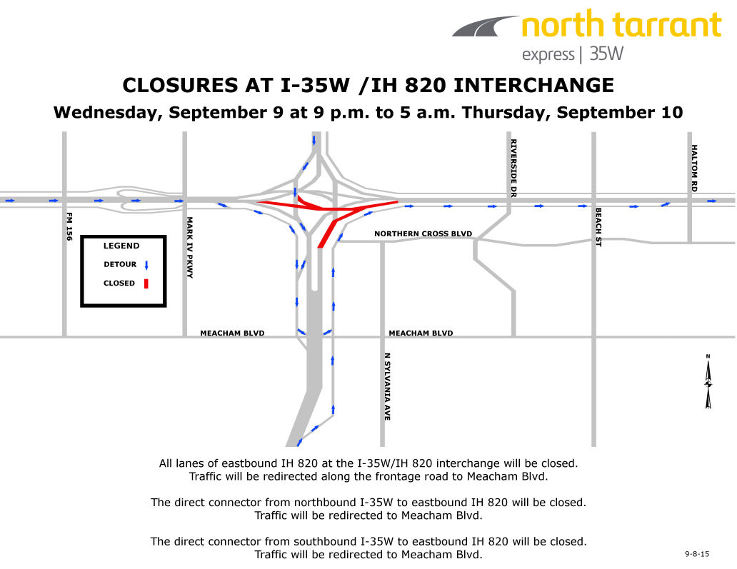 More overnight closures for 35W-Loop 820 begin Wednesday - Fort Worth ...